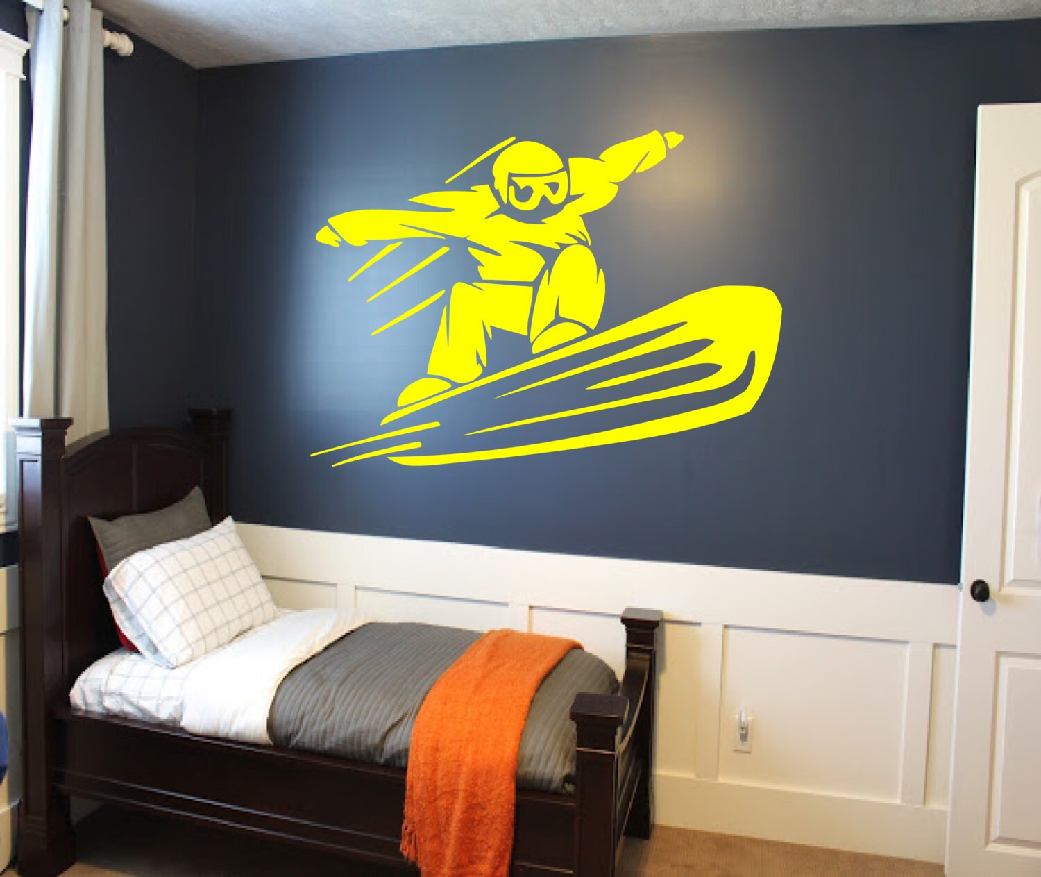 Snowboarder Kids Room Wall Decal - Snowboarding Decor, Snowboarding ...