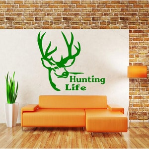 Hunting Life Wall Decal - Deer Hunting Decal, Hunting Decal, Cabin ...