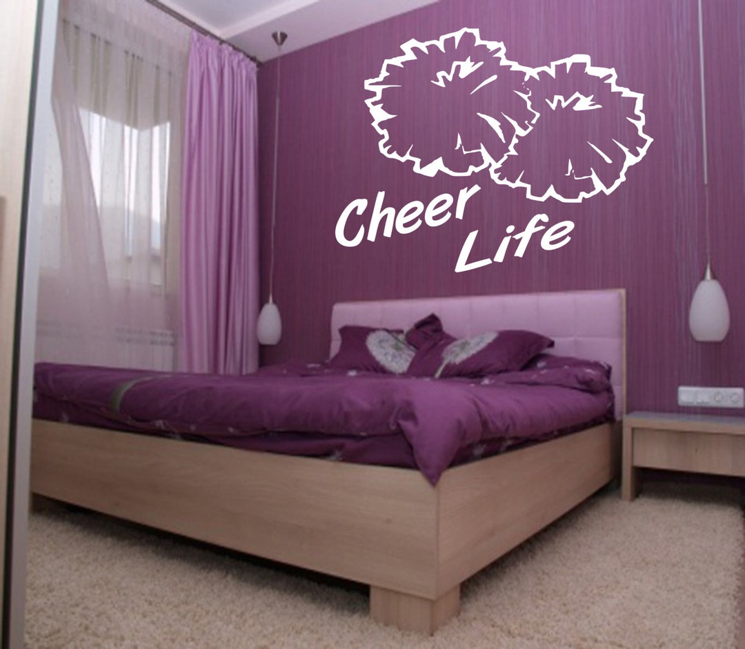 Cheer Life Decal - Cheer Leading Decal, Pom Poms, Cheerleading, Girls ...