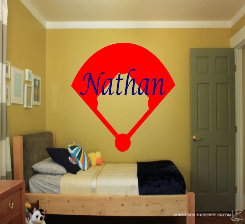 Baseball Field With Custom Name Wall Decal Custom Sports - Etsy
