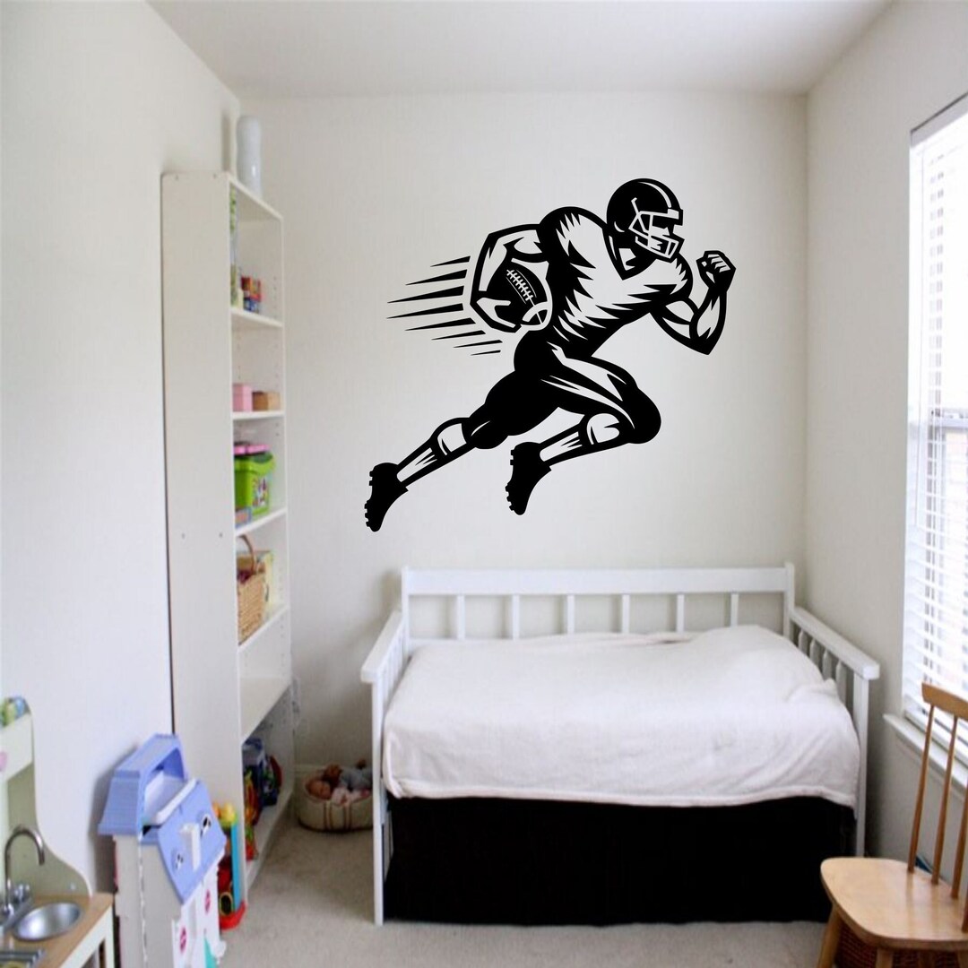 Football Player Decal - Custom Football Jersey Decal - Football Room ...
