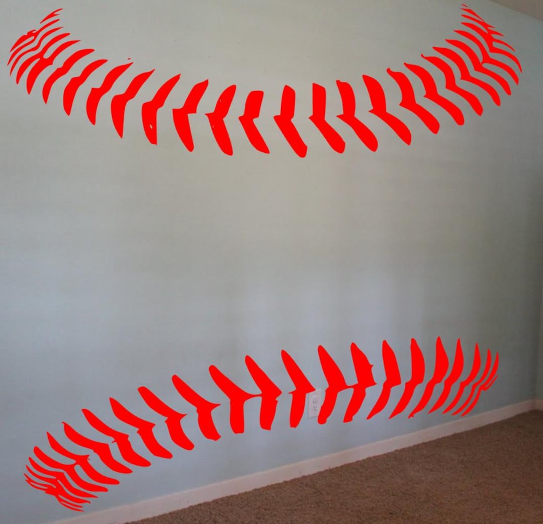Baseball Softball Laces Wall Decal - Baseball Laces Decal - Large ...