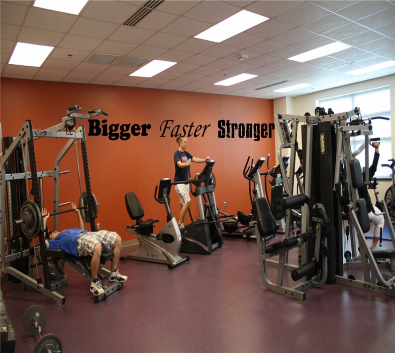 Bigger Faster Stronger Wall Decal Sports Quotes Wall - Etsy