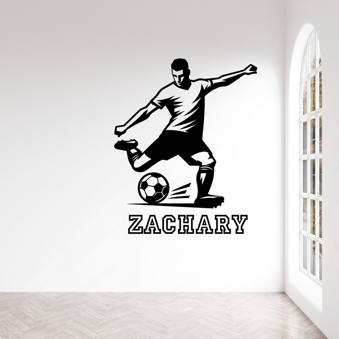 Soccer Player With Name Wall Decal - Custom Soccer Decal - Soccer Wall ...