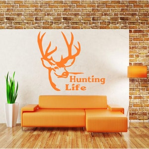 Hunting Life Wall Decal - Deer Hunting Decal, Hunting Decal, Cabin ...