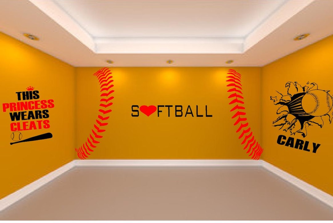 Ultimate Softball Room! 5 Large Softball Wall Decals to Create the ...
