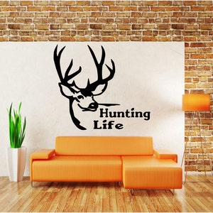 Hunting Life Wall Decal - Deer Hunting Decal, Hunting Decal, Cabin ...