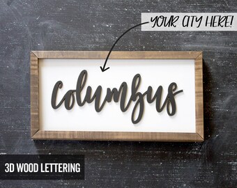 Custom City Wooden Sign - Etsy