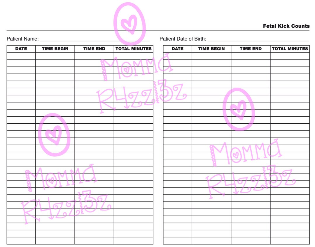 Digital Interactive PDF File to Track Fetal Kick Counts - Etsy