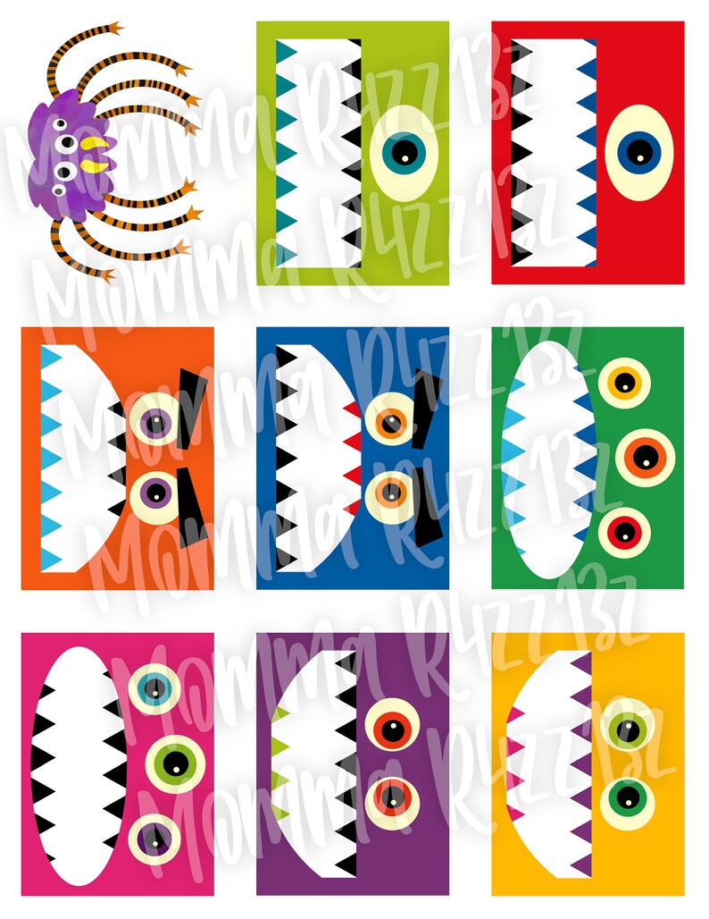 Digital Downloadable Monster Match Game - Etsy
