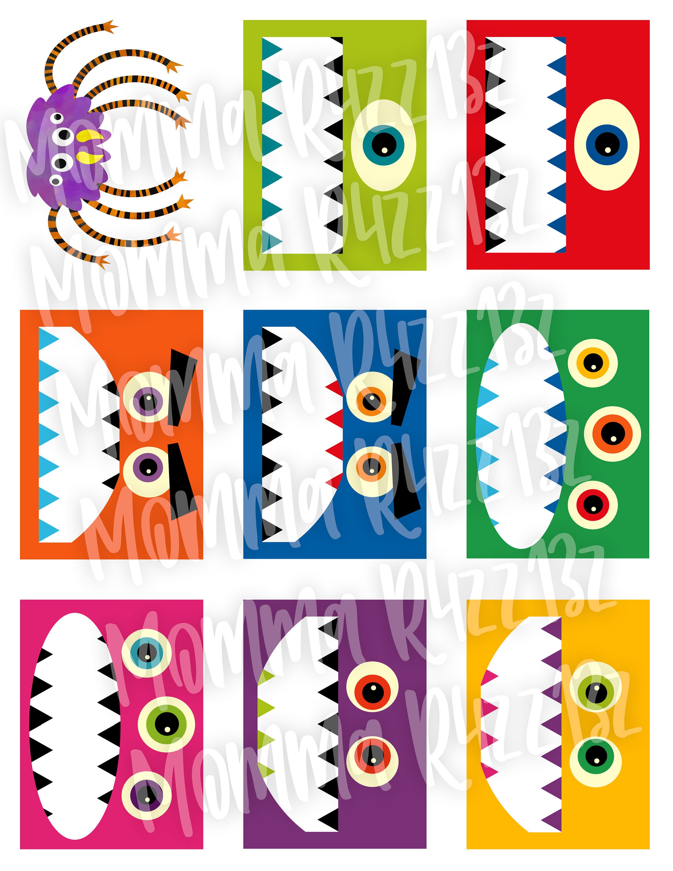Digital Downloadable Monster Match Game - Etsy