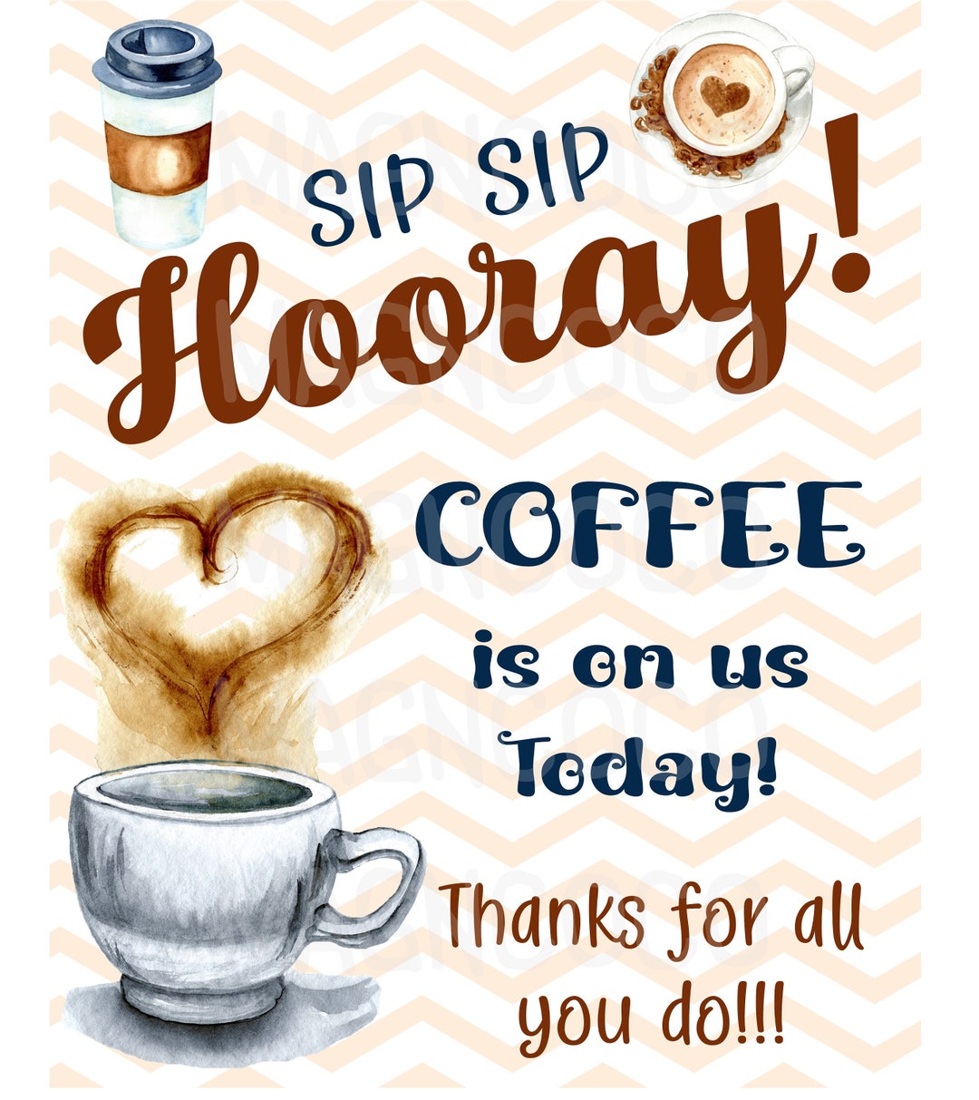 Sip Sip Hooray Coffee Appreciation Digital Download 8 X 10 Printable ...