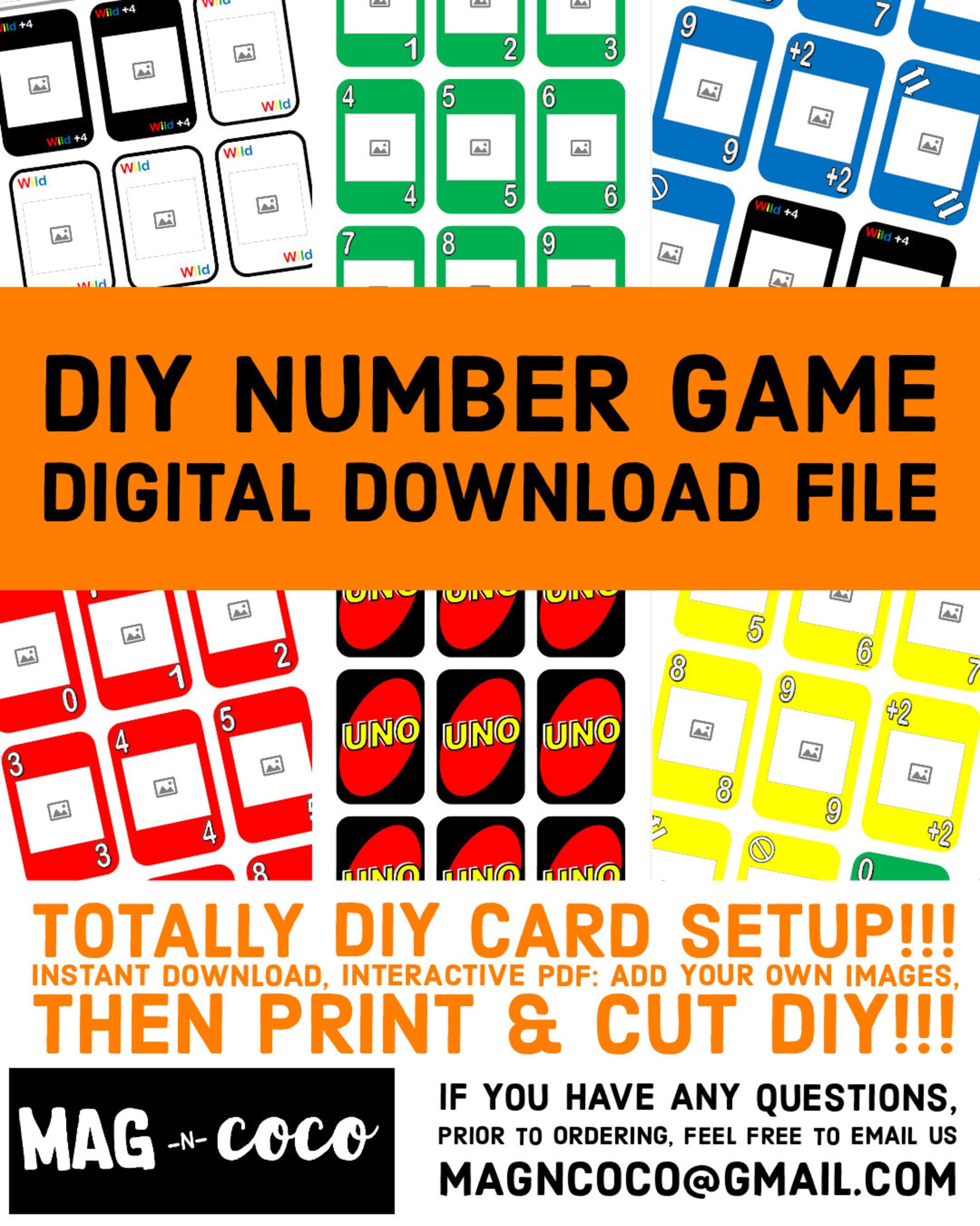 Totally DIY UNO cards instant Digital Download printable | Etsy
