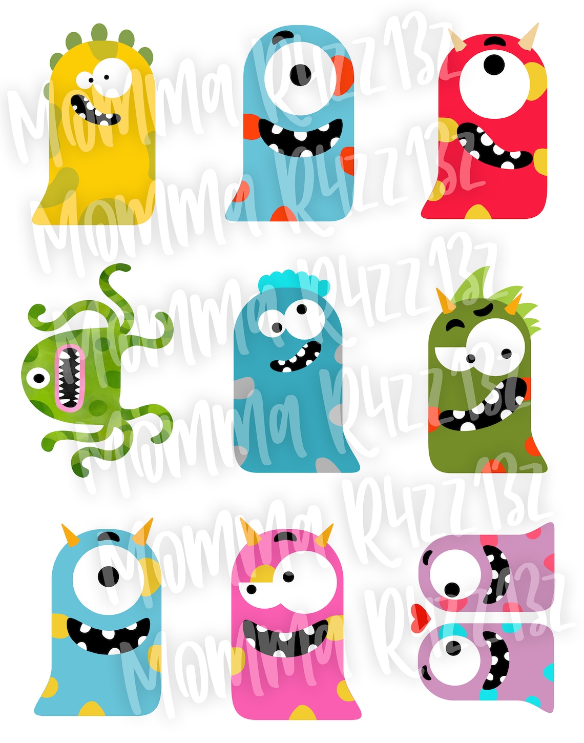 Digital Downloadable Monster Match Game - Etsy