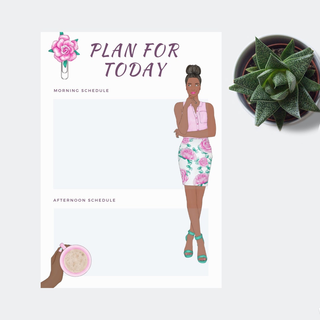 Plan for Today Elegant Detail Illustrated Planner Page Instant ...