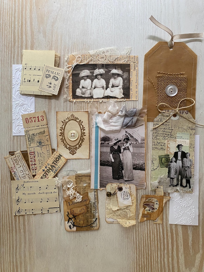 Junk Journal Style Ephemera Folder With Handmade Pieces - Etsy
