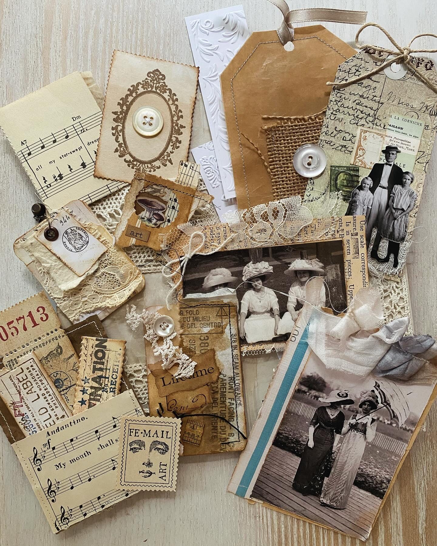 Junk Journal Style Ephemera Folder With Handmade Pieces - Etsy