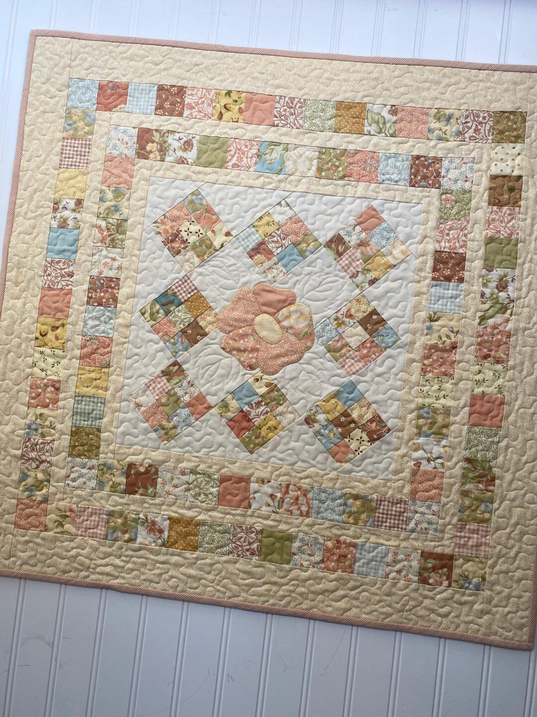 Spring Flower Appliqué and Piecework Quilt - Etsy