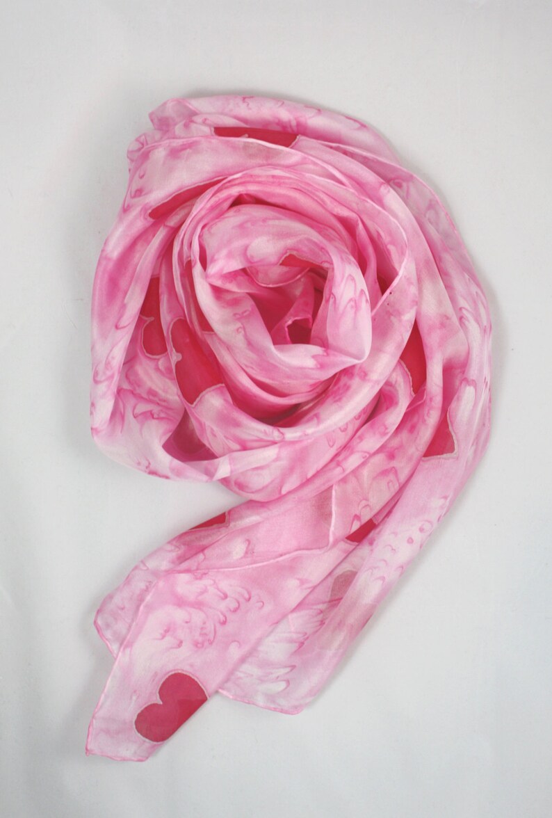 Heart Print Silk Scarf Valentines Day Gift for Her Baby - Etsy