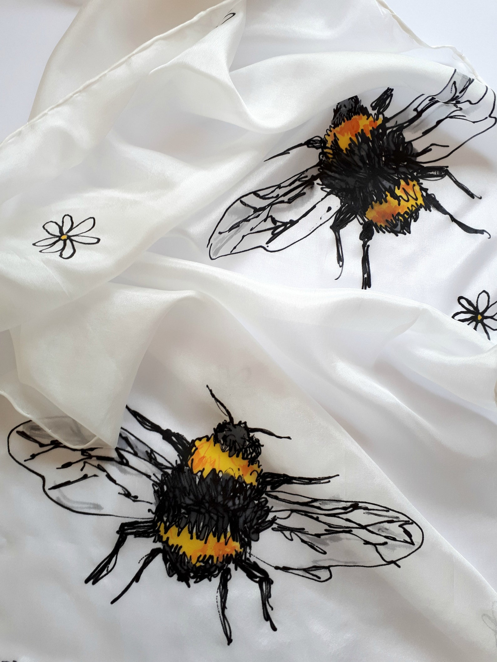 Bumblebee Scarf Bees Silk Scarf Honey Bee Gifts Bee | Etsy