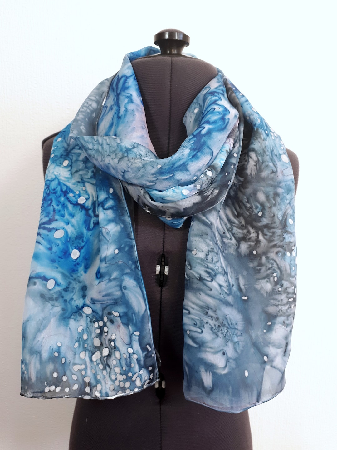 Milky Way Scarf Stars Silk Scarf, Navy Blue Scarf, Star Accessories ...