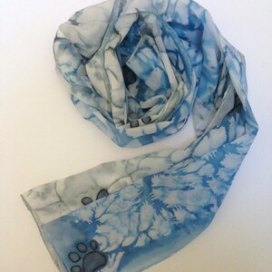 Blue Pawprint Silk Scarf ~ Hand Painted Silk Scarf, Paw Print ...