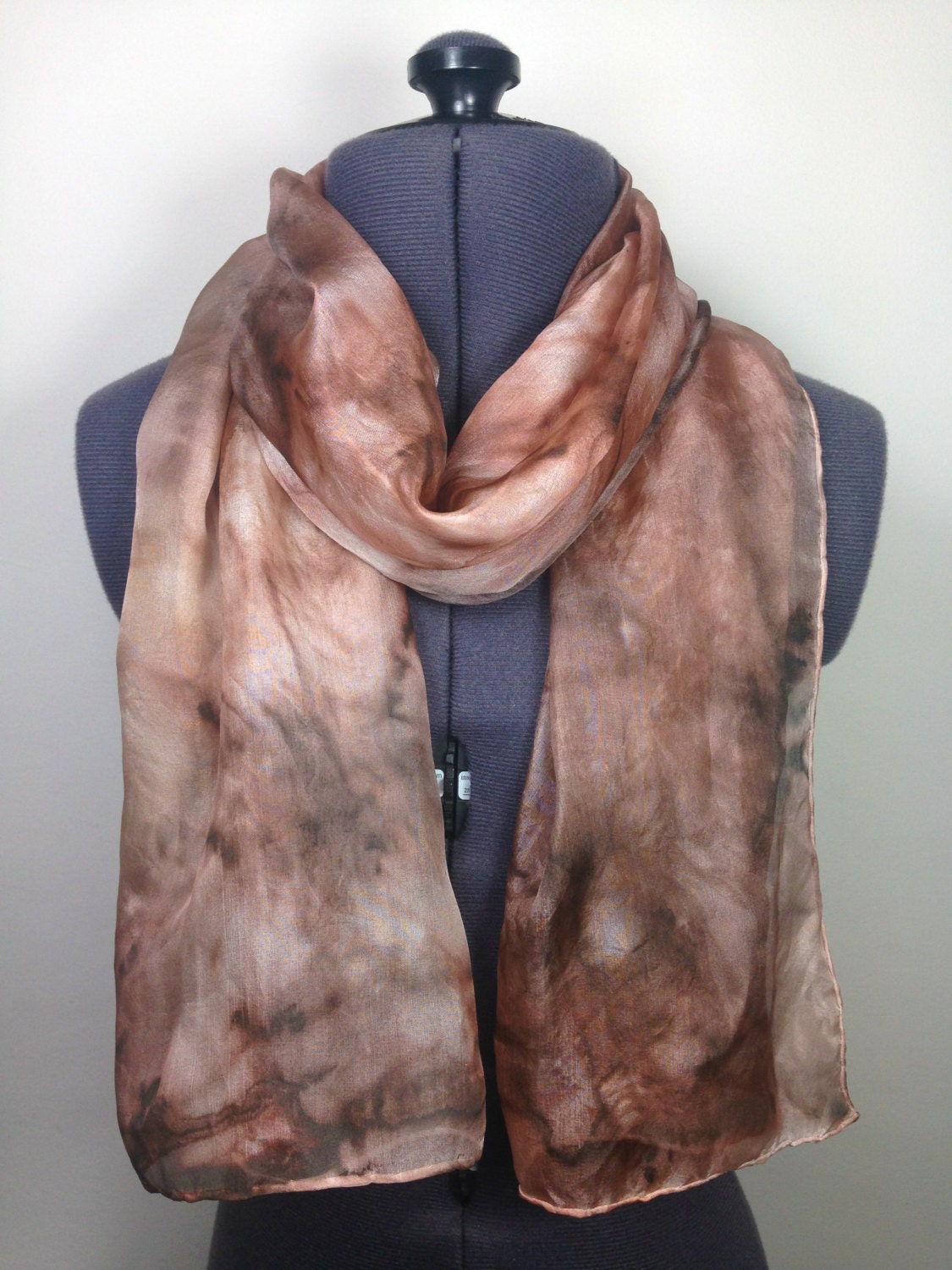 Chocolate Brown Silk Scarf ~ Hand Painted Silk Scarf, Brown Accessories ...
