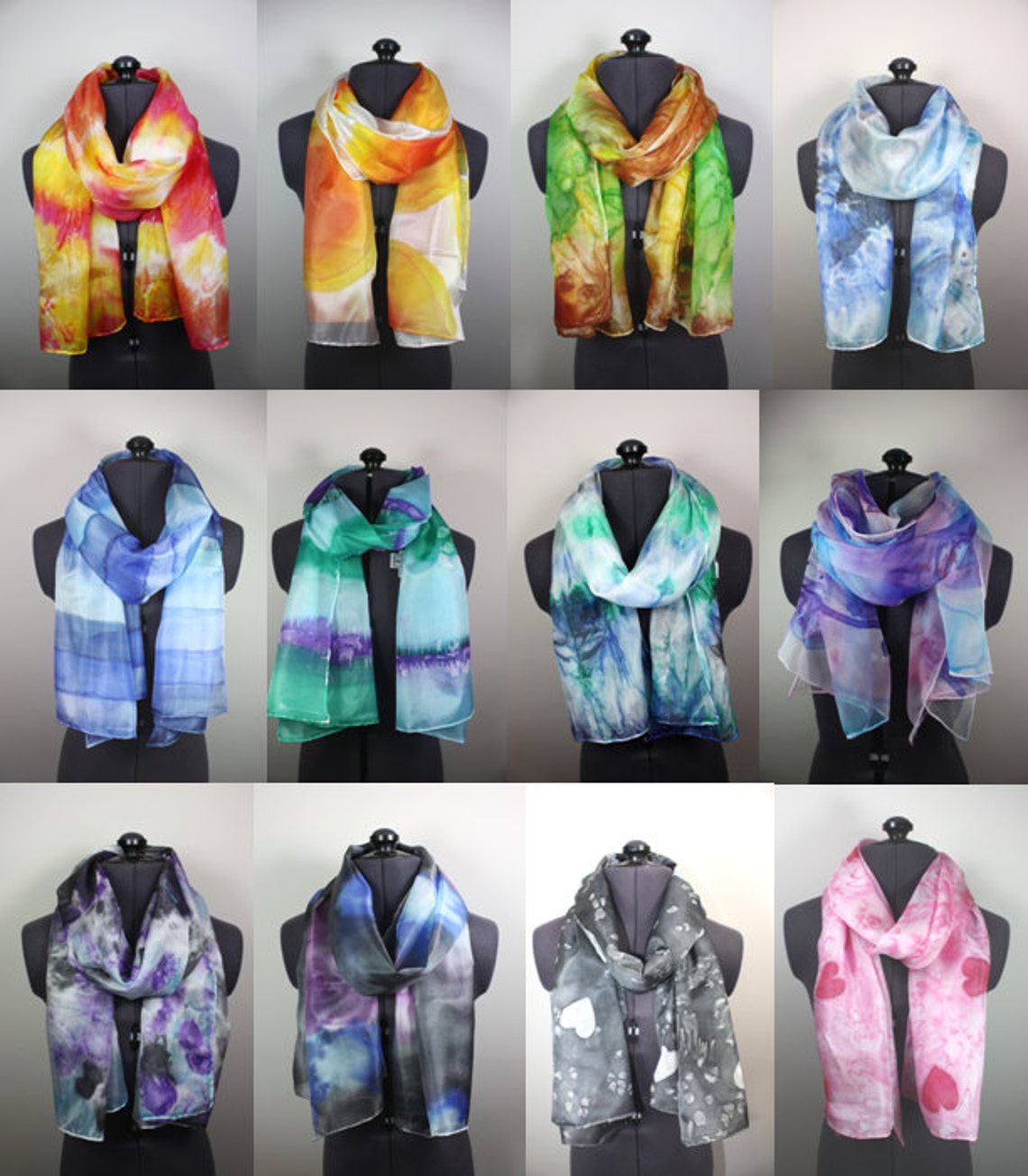 Custom Silk Scarf Hand Painted Silk Scarf Bespoke - Etsy