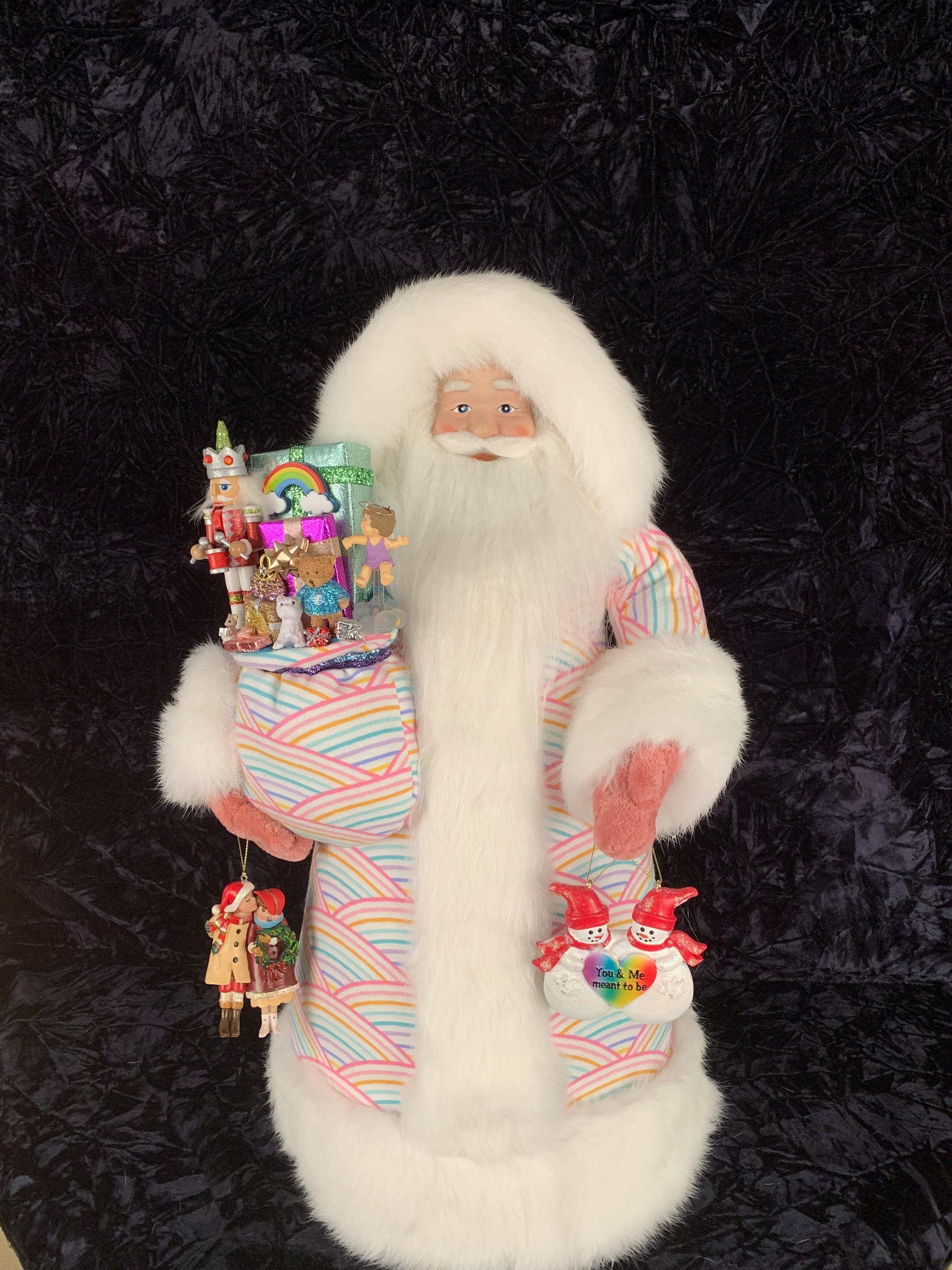 Handmade LGBTQ Rainbow Santa Claus, Fur Trimmed Christmas Decor - Etsy