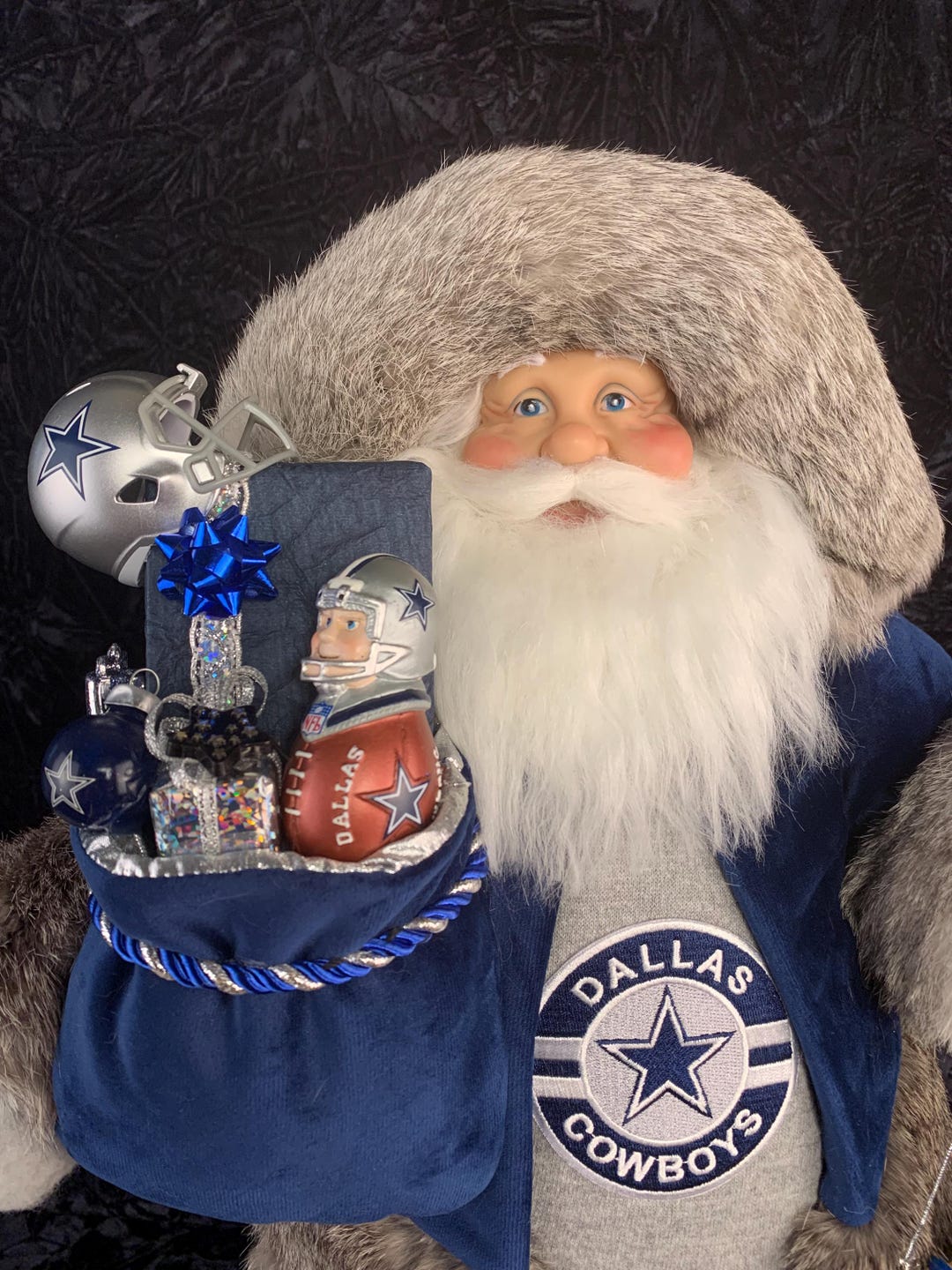 Dallas Cowboy Santa Claus, Handmade Santa Dolls, Cowboys Santa Claus ...