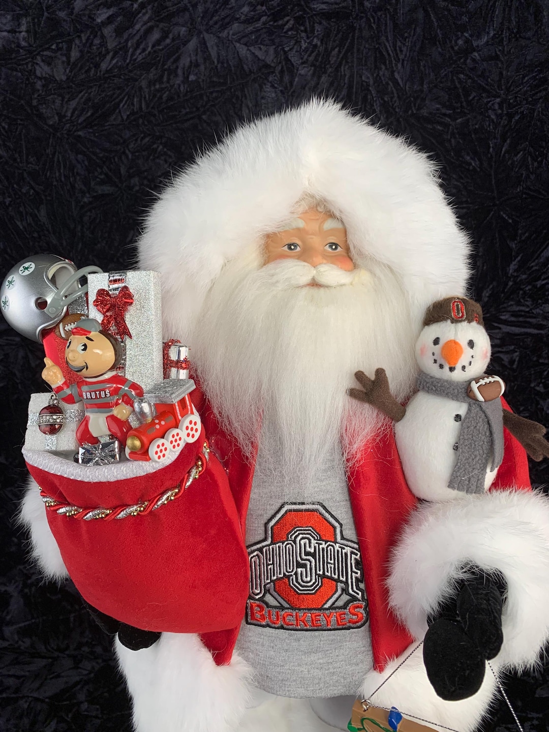 Handmade Ohio State Santa, Buckeye Santa Claus, Keepsake Santa, Santa ...