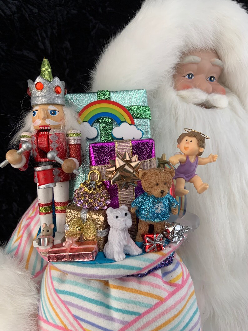 Handmade LGBTQ Rainbow Santa Claus, Fur Trimmed Christmas Decor - Etsy