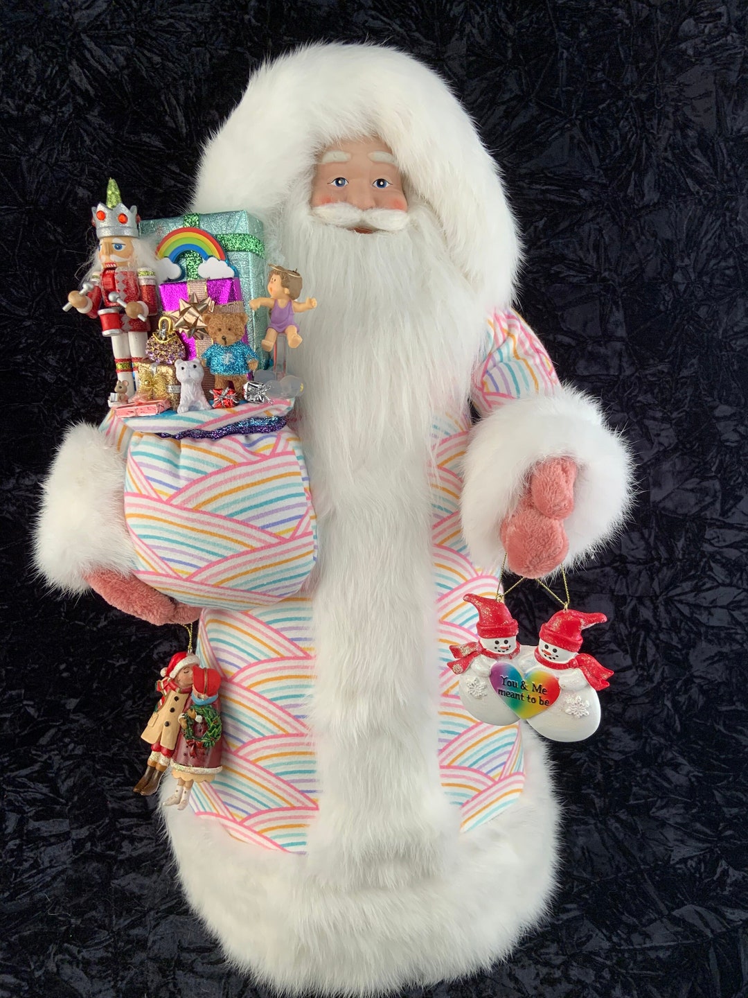 Pride Santa, Christmas, Handmade Santa Claus, Art Doll Santa, Rainbow ...
