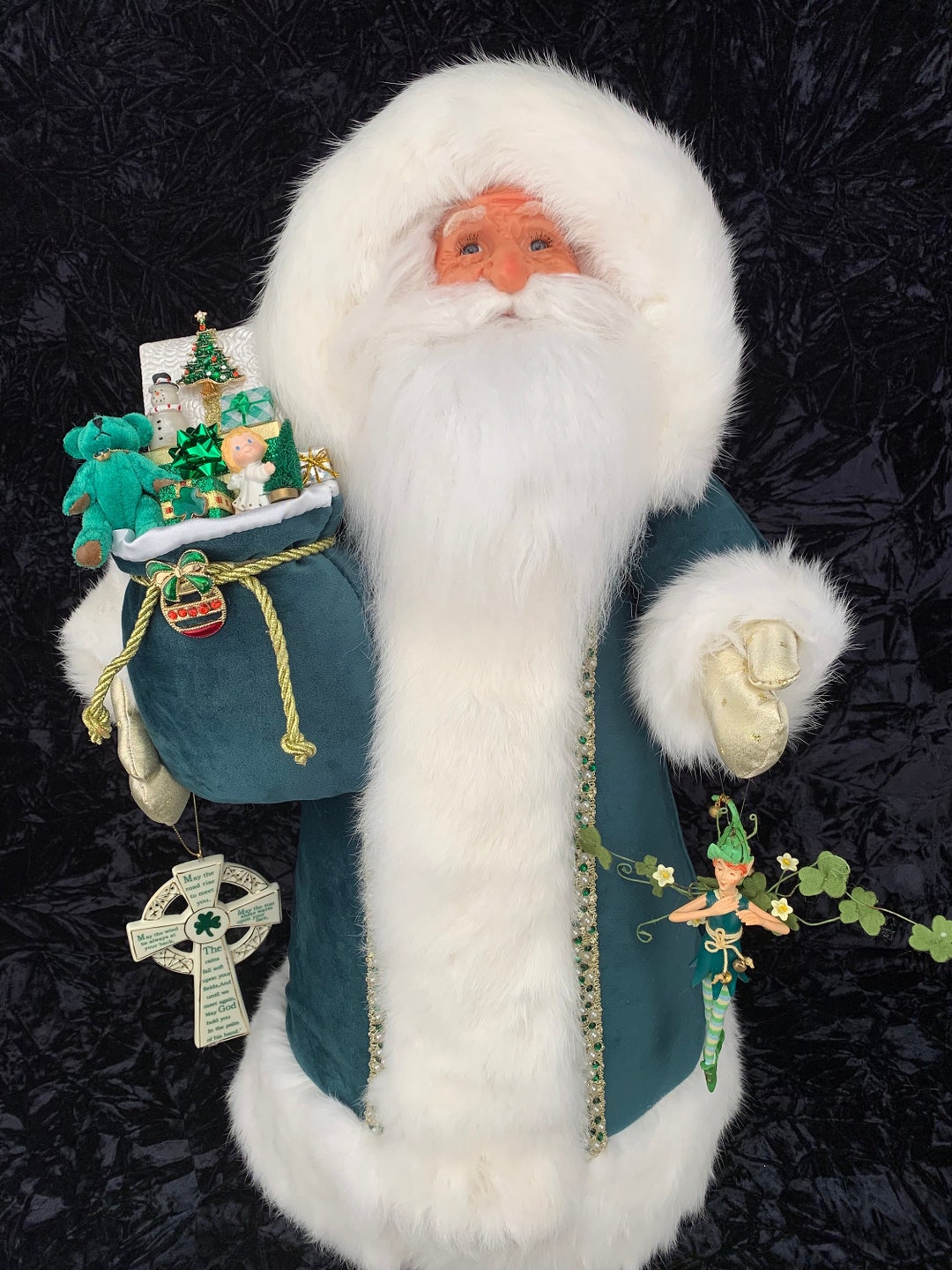 Saint Patrick's Day, Irish Santa Claus, Santa Dolls, Handmade Santas ...