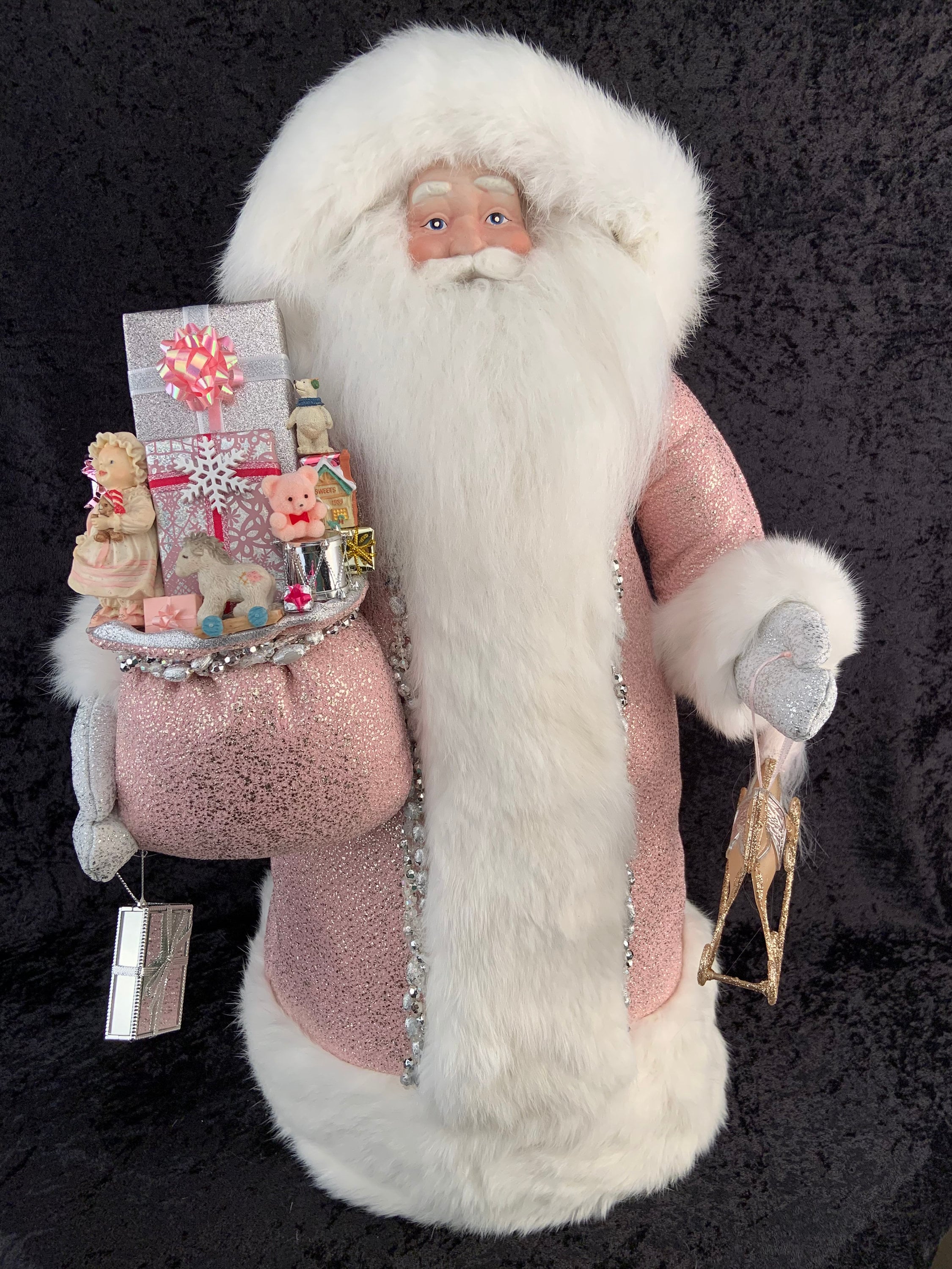 Santa Claus Christmas Sparkling Pink and Silver | Etsy