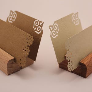 Set of 10 Oak Wood Card Holders Wood Card Holders Table Card Holders ...