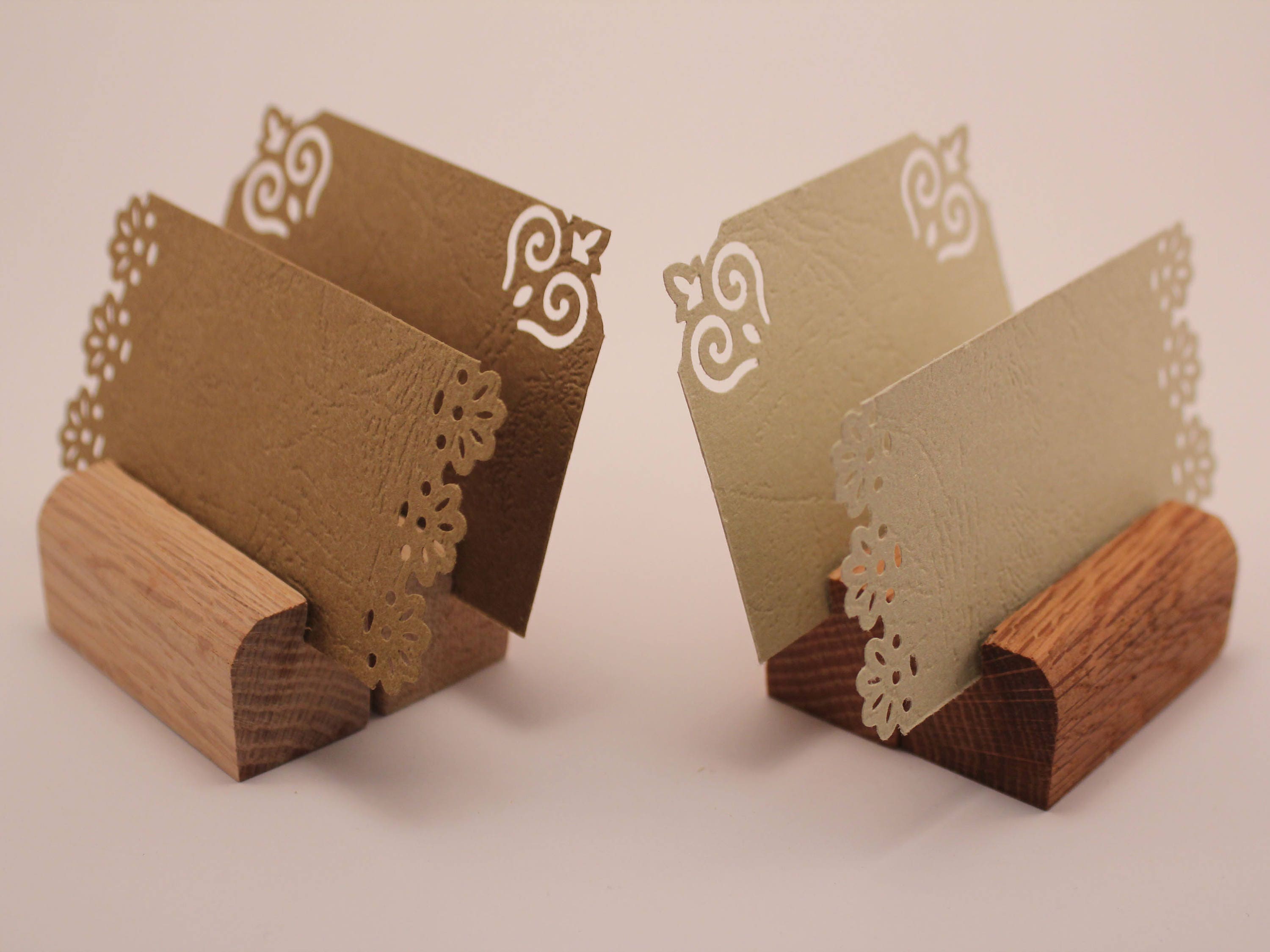 Set of 10 Oak Wood Card Holders Wood Card Holders Table - Etsy