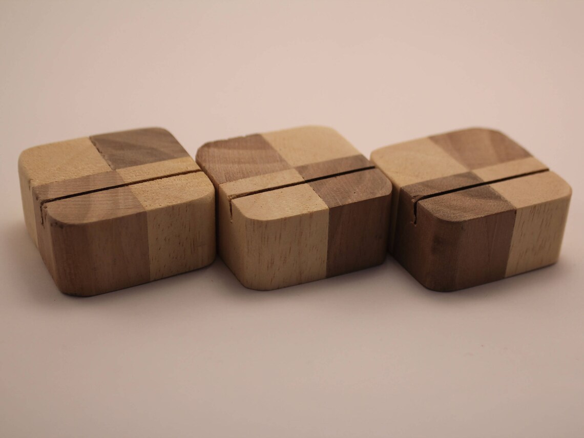 Set of 10 Samba Walnut Wood Card Holders Wood Card Holders - Etsy