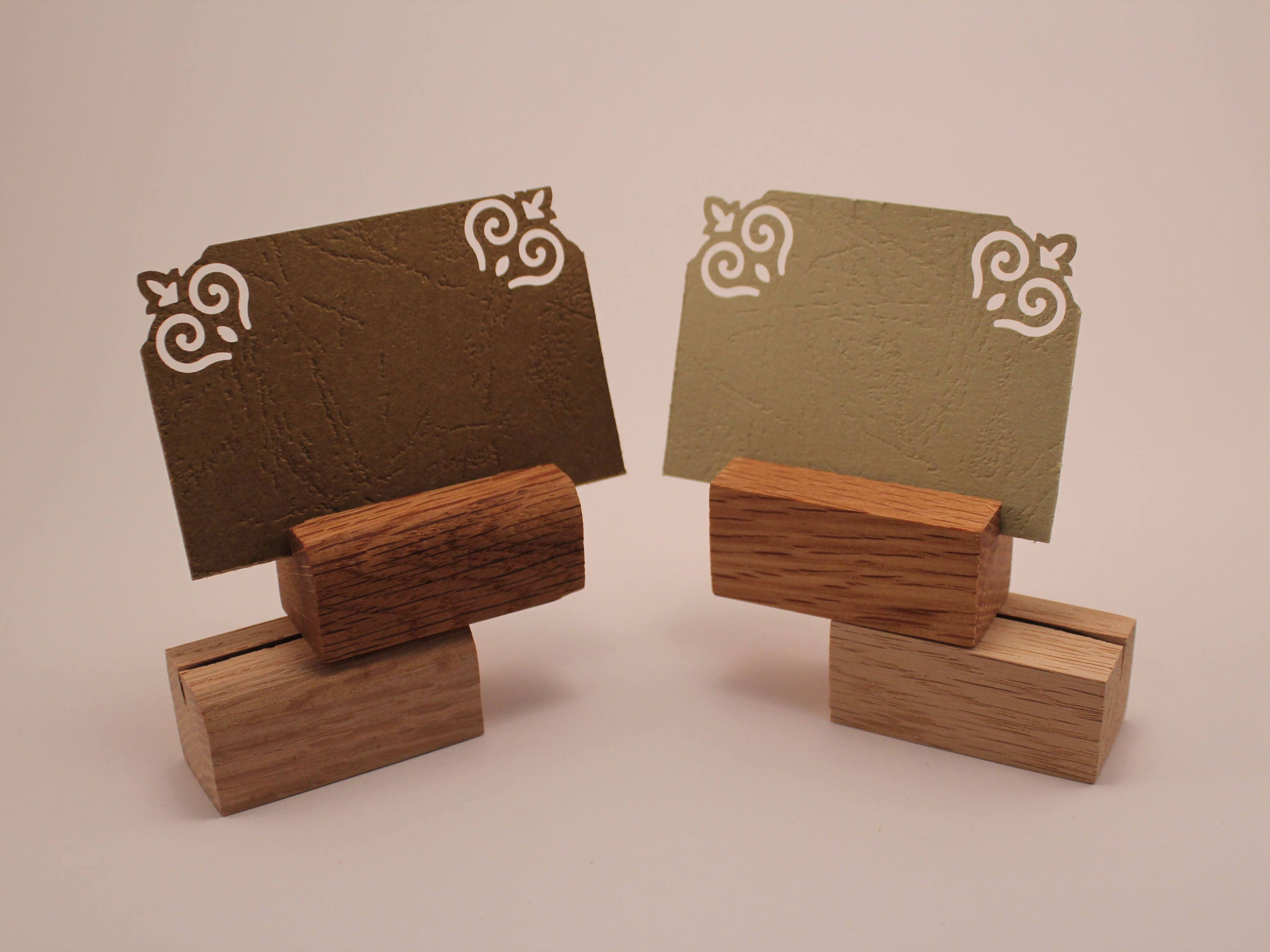Set of 10 Oak Wood Card Holders Wood Card Holders Table - Etsy