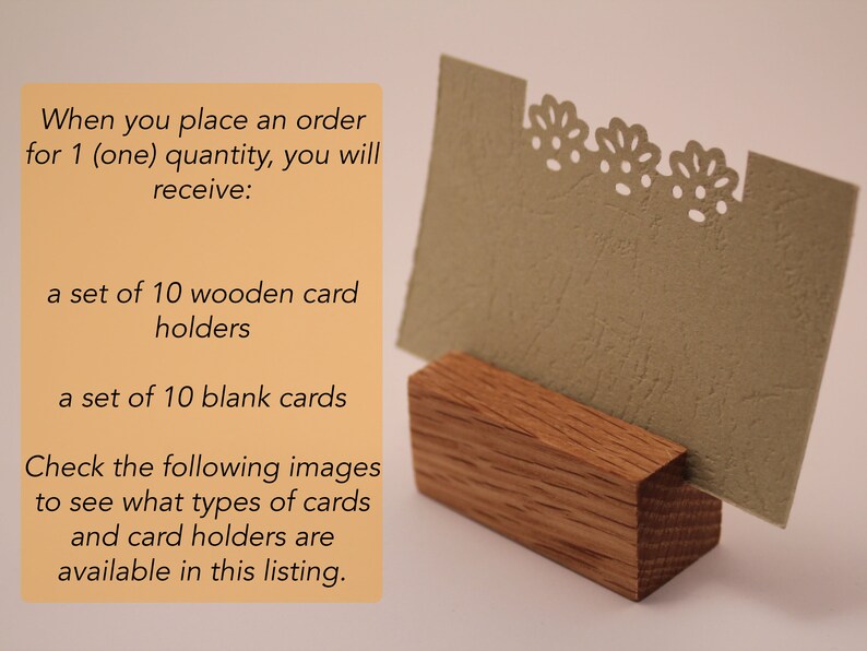 Set of 10 Oak Wood Card Holders Wood Card Holders Table - Etsy