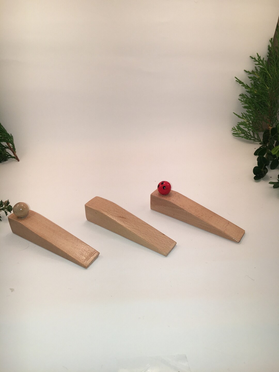 Beech Wedge Shape Door Stop,set of 2 Small Walnut Stoppers , Door ...