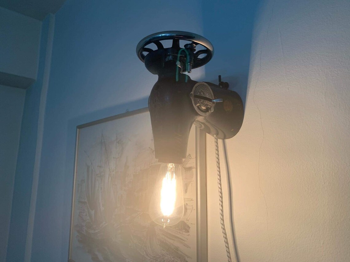 Antique Sewing Machine Lamp Vintage Sewing Machine Lighting Steampunk ...