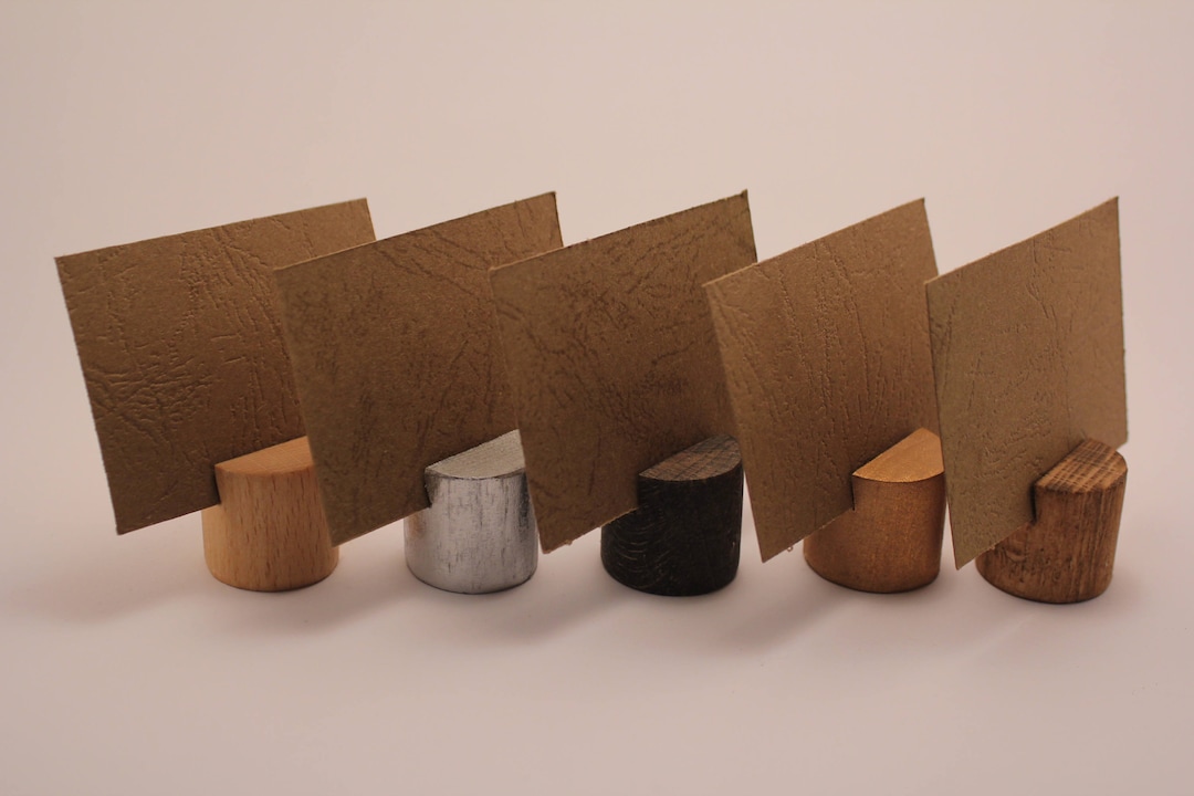 Set of 10 Beech Wood Card Holders | Wood Card Holders | Table Card ...