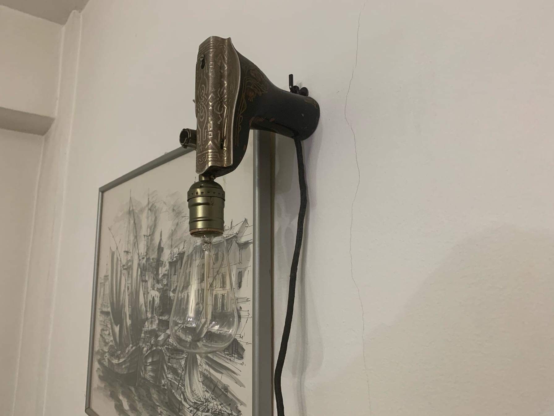 Antique Sewing Machine Lamp Vintage Sewing Machine Lighting Steampunk ...