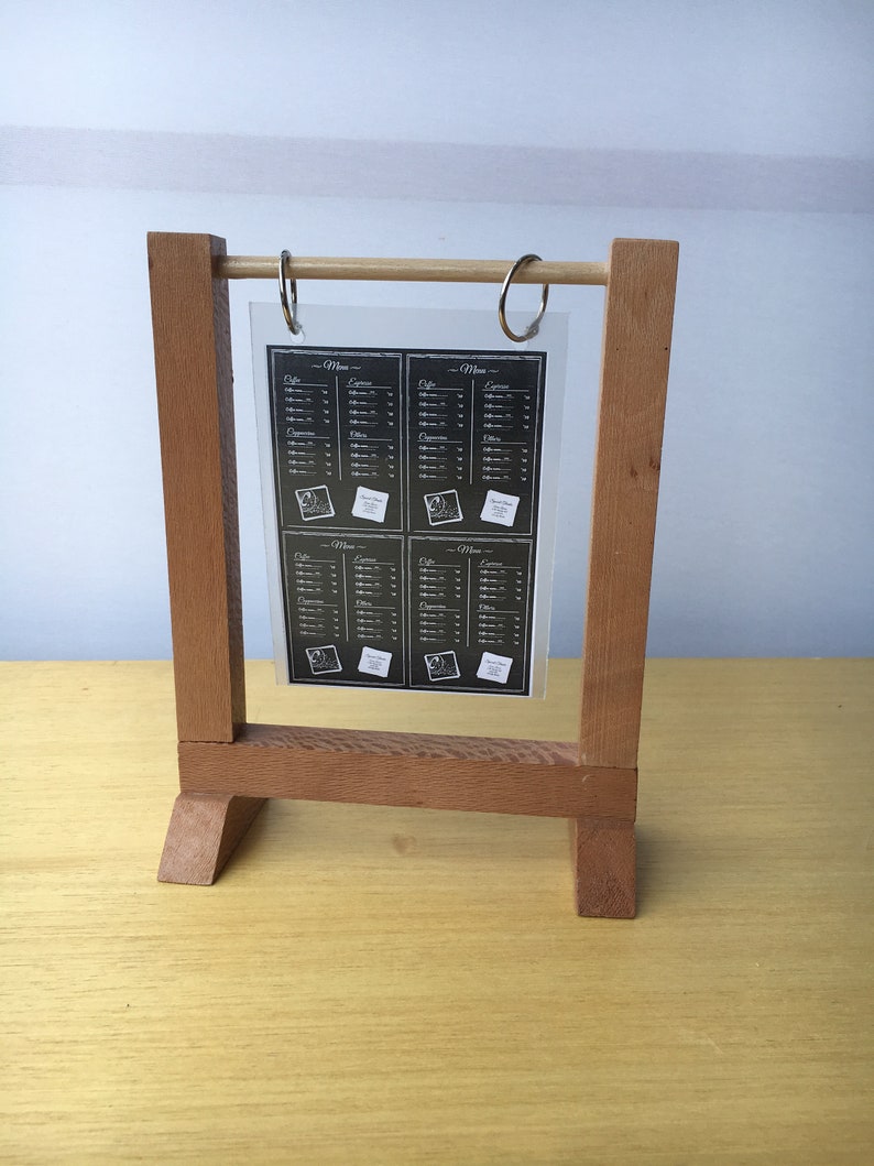 Menu Stand Wooden Double Post Menu Holder Flip Menu Organizer Menu ...