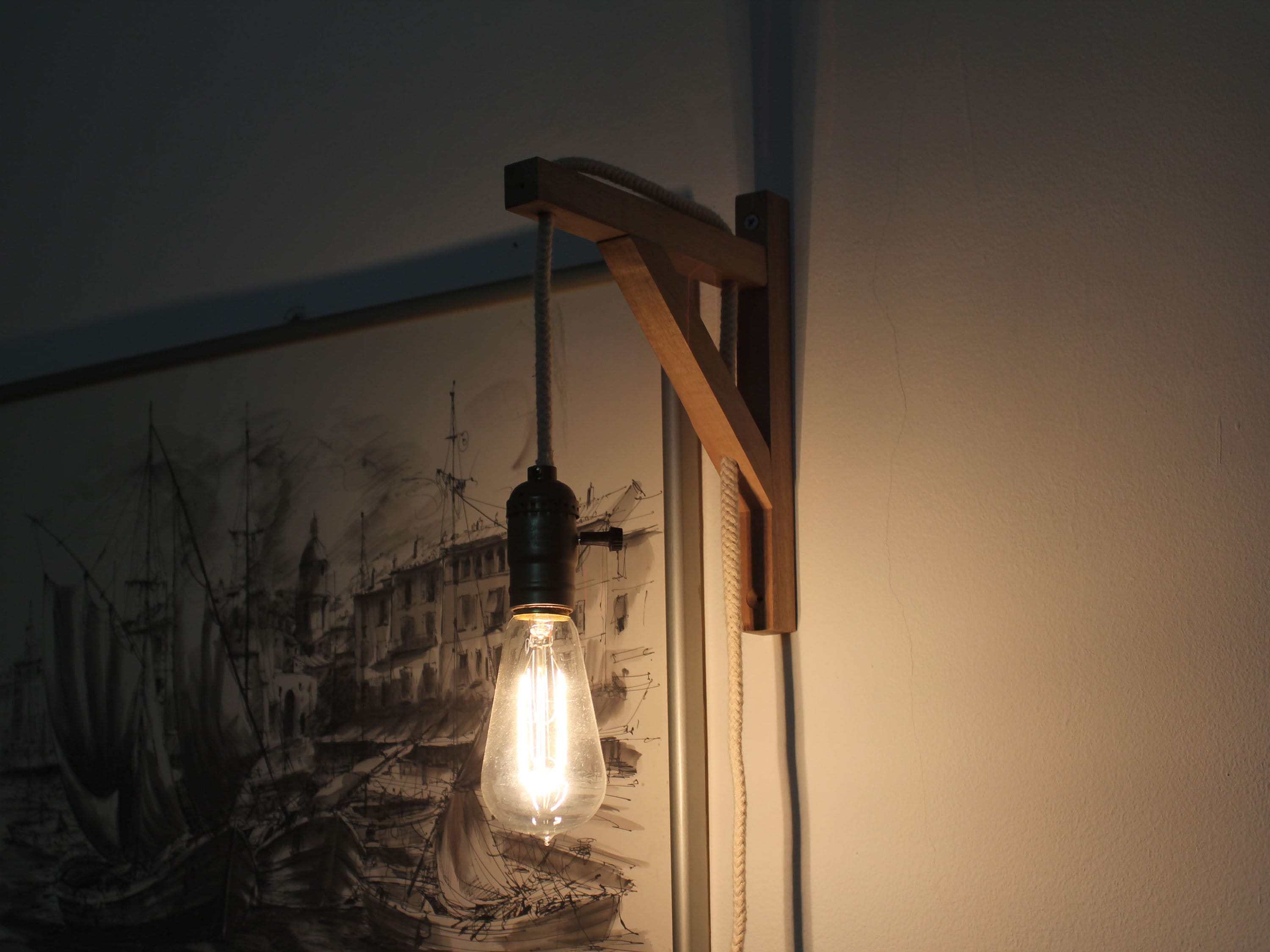 Rustic Wall Sconce Wood Lamp Rustic Lighting Rustic Lamp With - Etsy