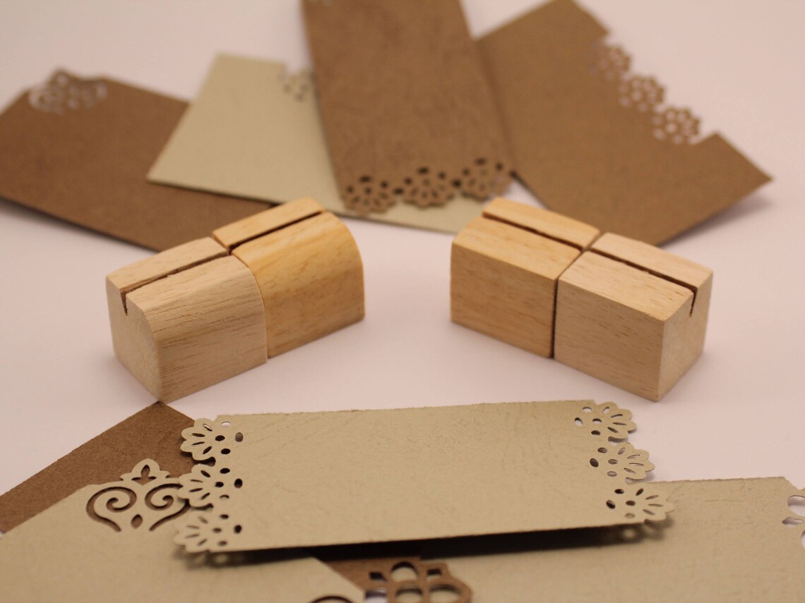 Set of 10 Samba Wood Card Holders Wood Card Holders Table Card Holders ...