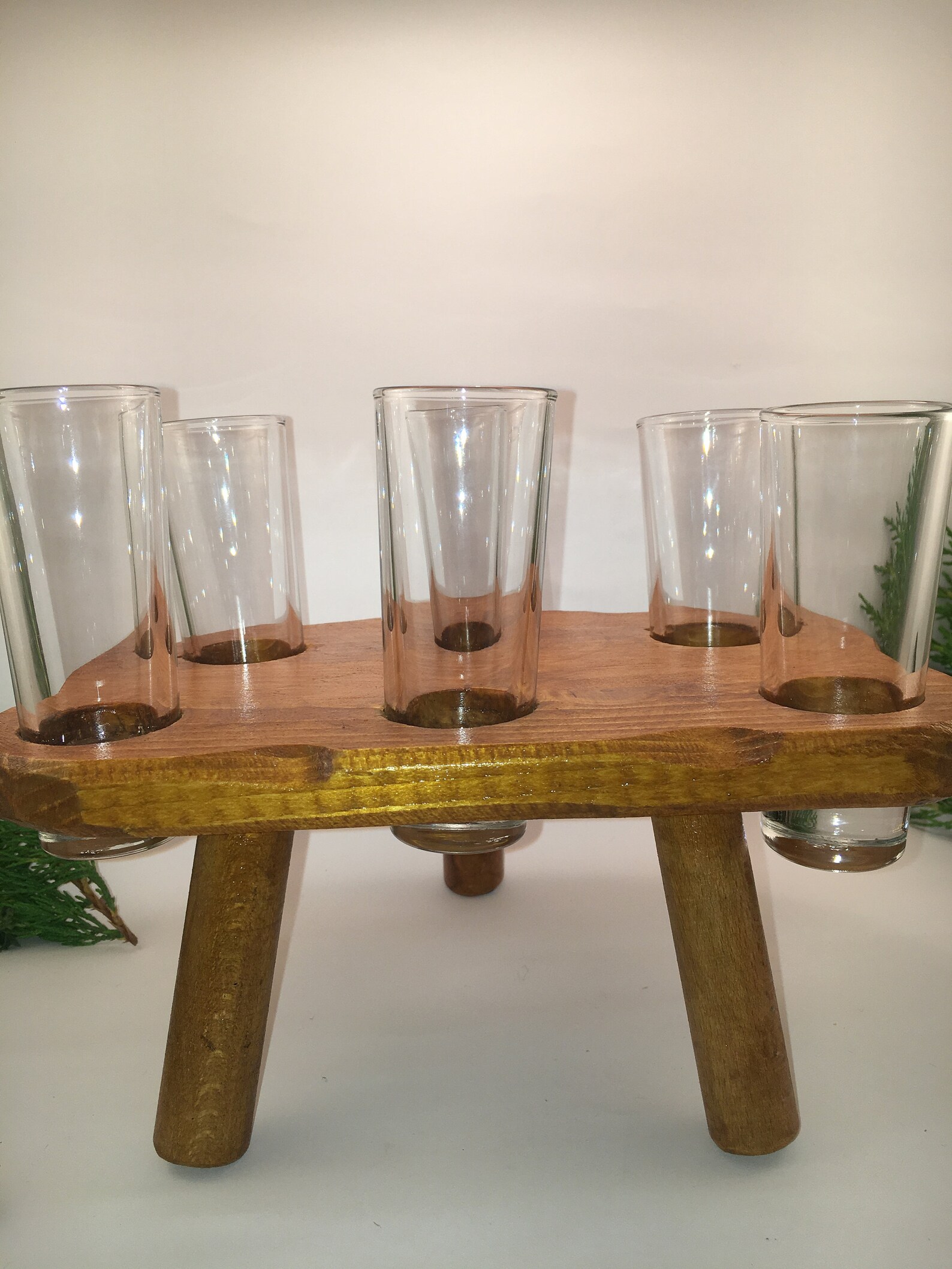 Wooden Shot Flight Shot Glasses Serving Tray Shot Glasses Serving Board ...