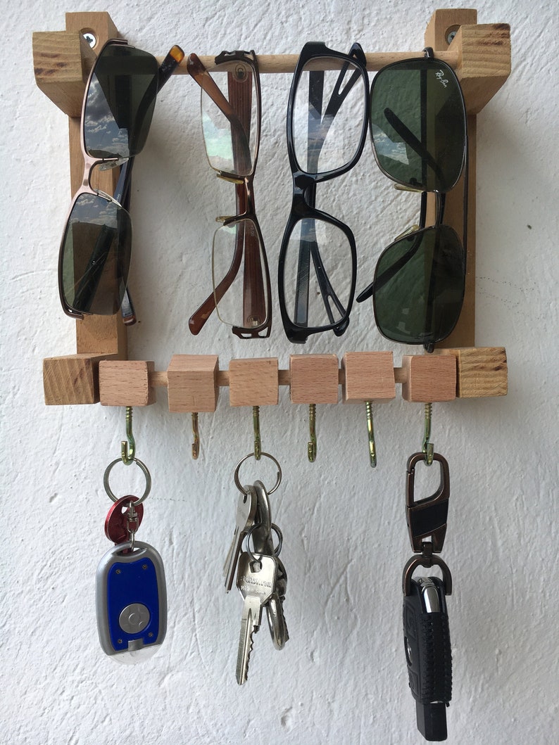 Sunglasses Holder And Key Rack Wall Eyeglass Display Wall Etsy