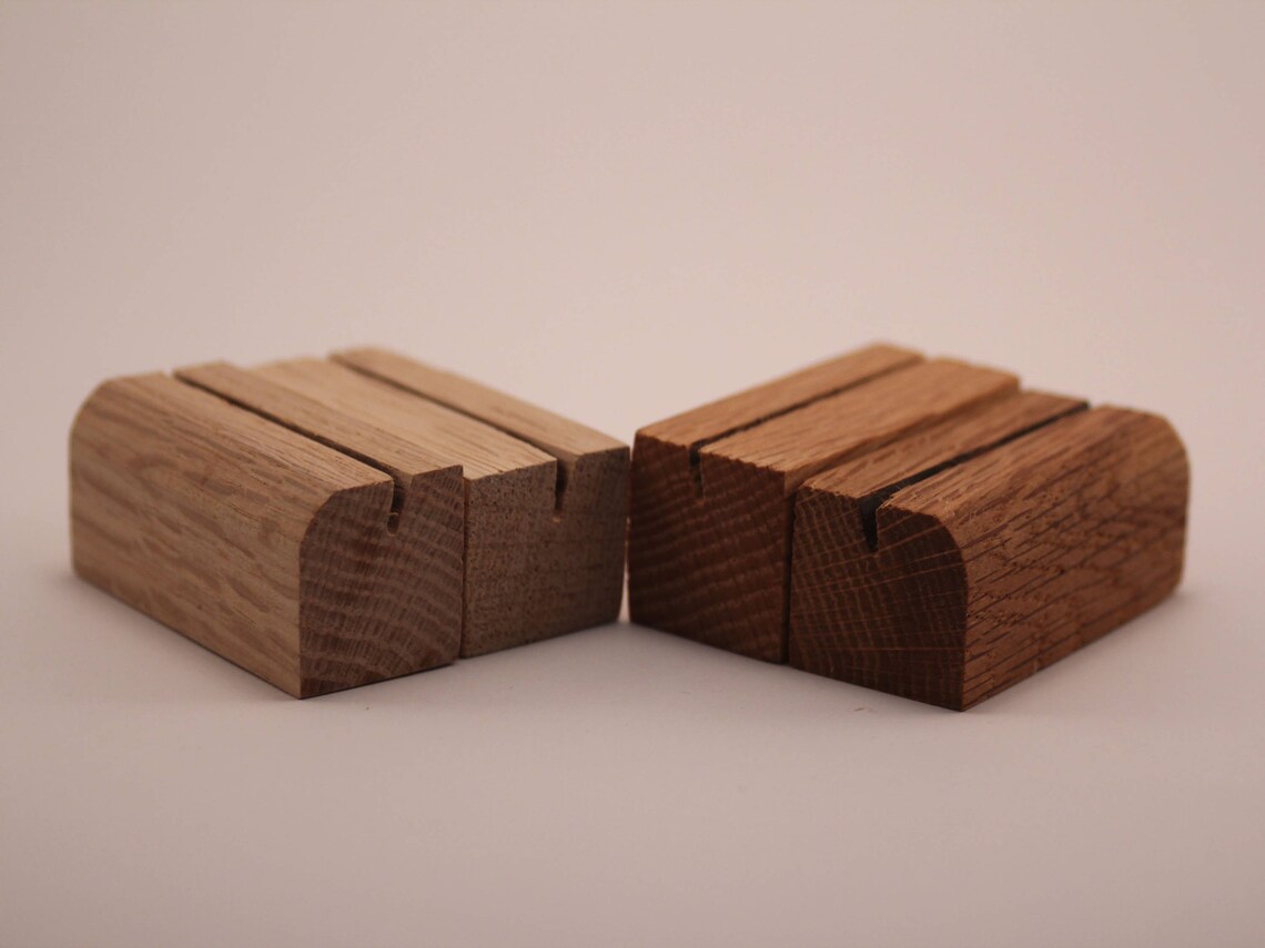 Set of 10 Oak Wood Card Holders Wood Card Holders Table - Etsy
